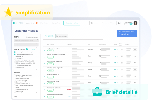 Rejoignez la communauté de cabinets de recrutement de Hunteed